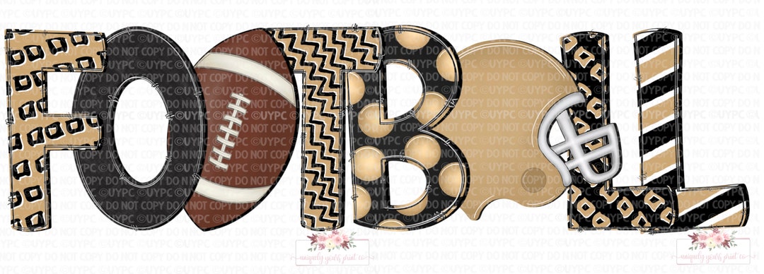 Black & Tan Football Design | Hand Drawn | PNG | Sublimation | Digital ...