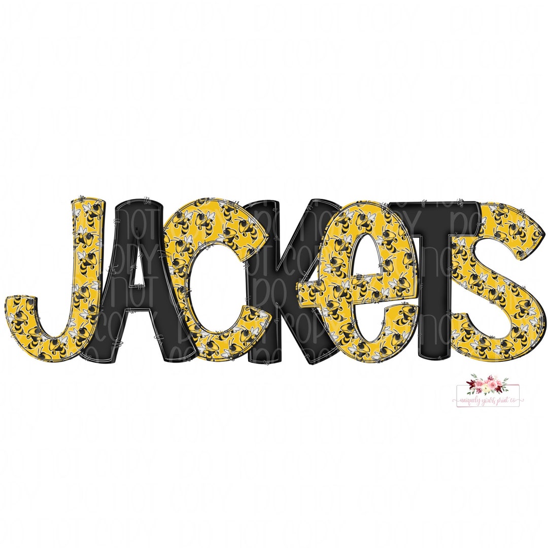 Black and Gold Jackets Digital Design | Hand Drawn | School Spirit ...