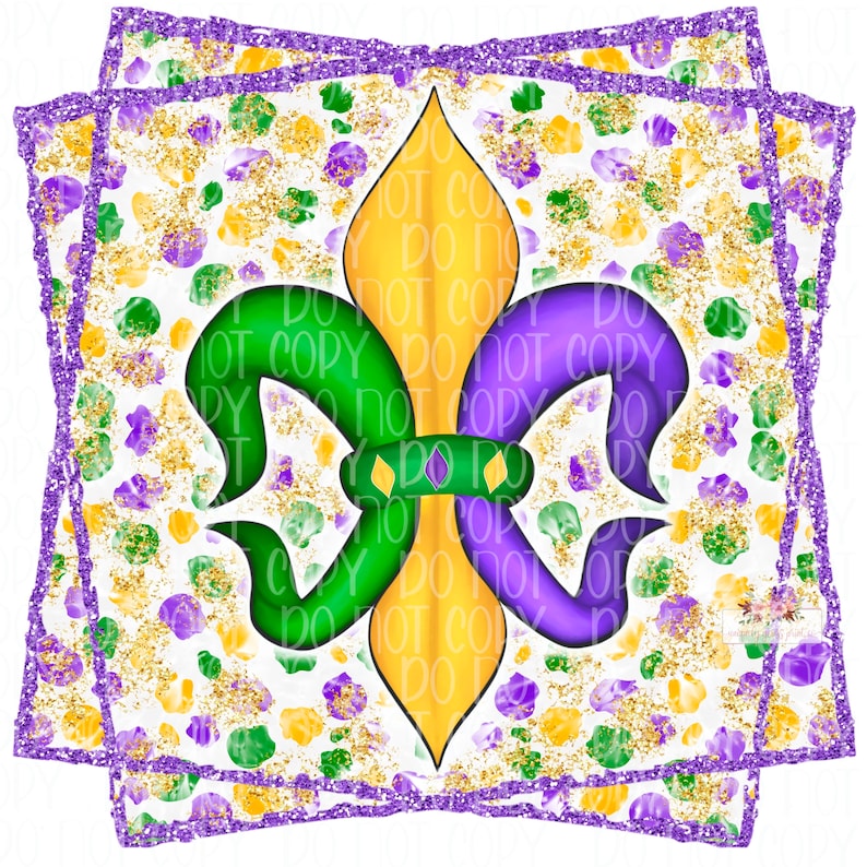 Mardi Gras Leopard Fleur De Lis Digital Design Purple Green - Etsy