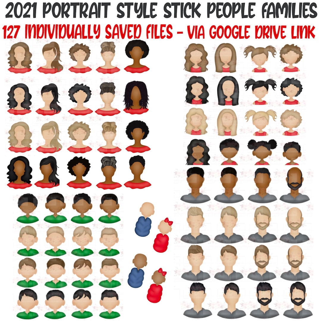 Faceless People and Pets Digital Clipart | 127 Individual Files | Light ...