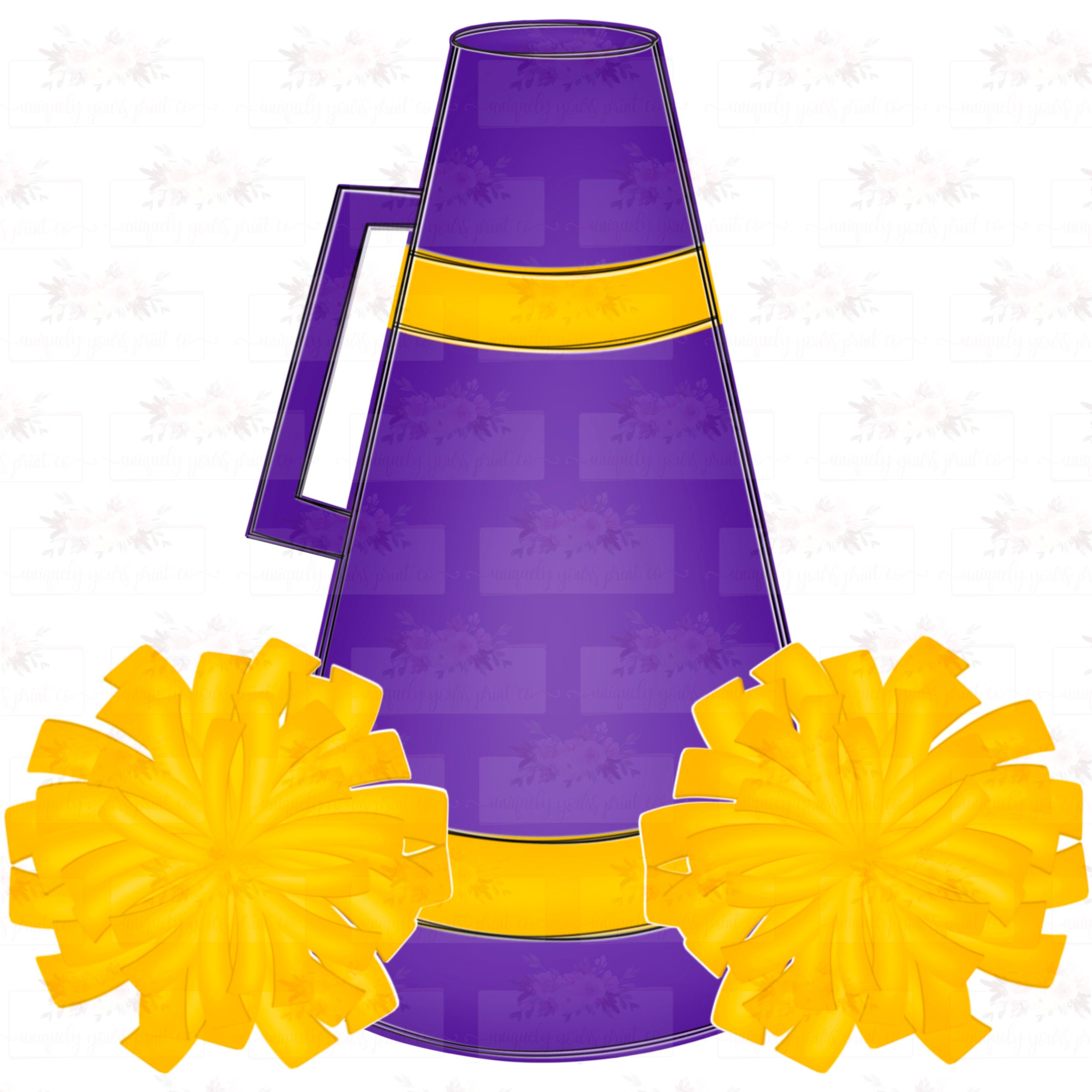 Purple Cheer Megaphone Clipart