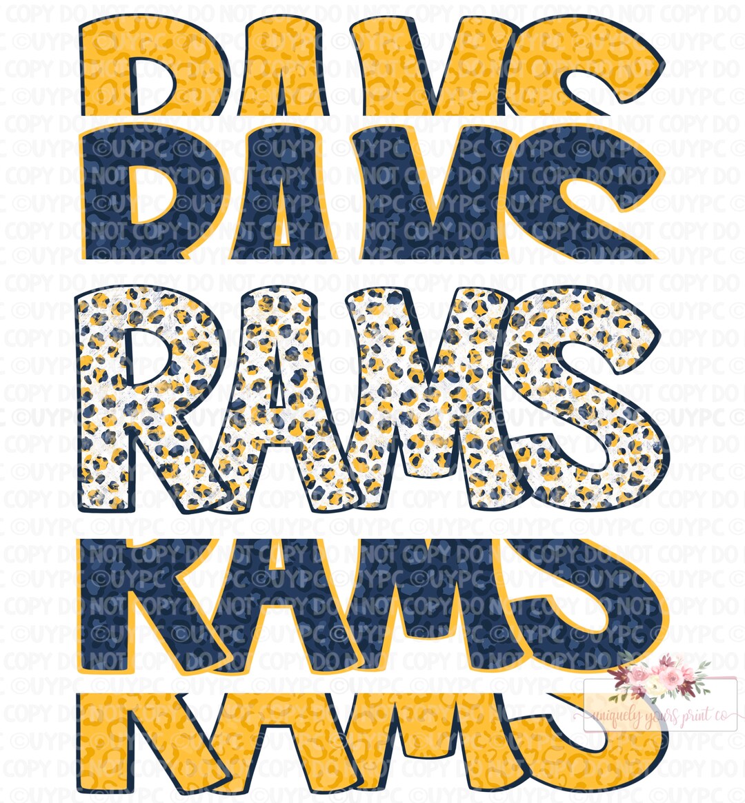 Rams Digital Design | Rams Mascot | Stacked Cheetah Tie Dye & Leopard ...