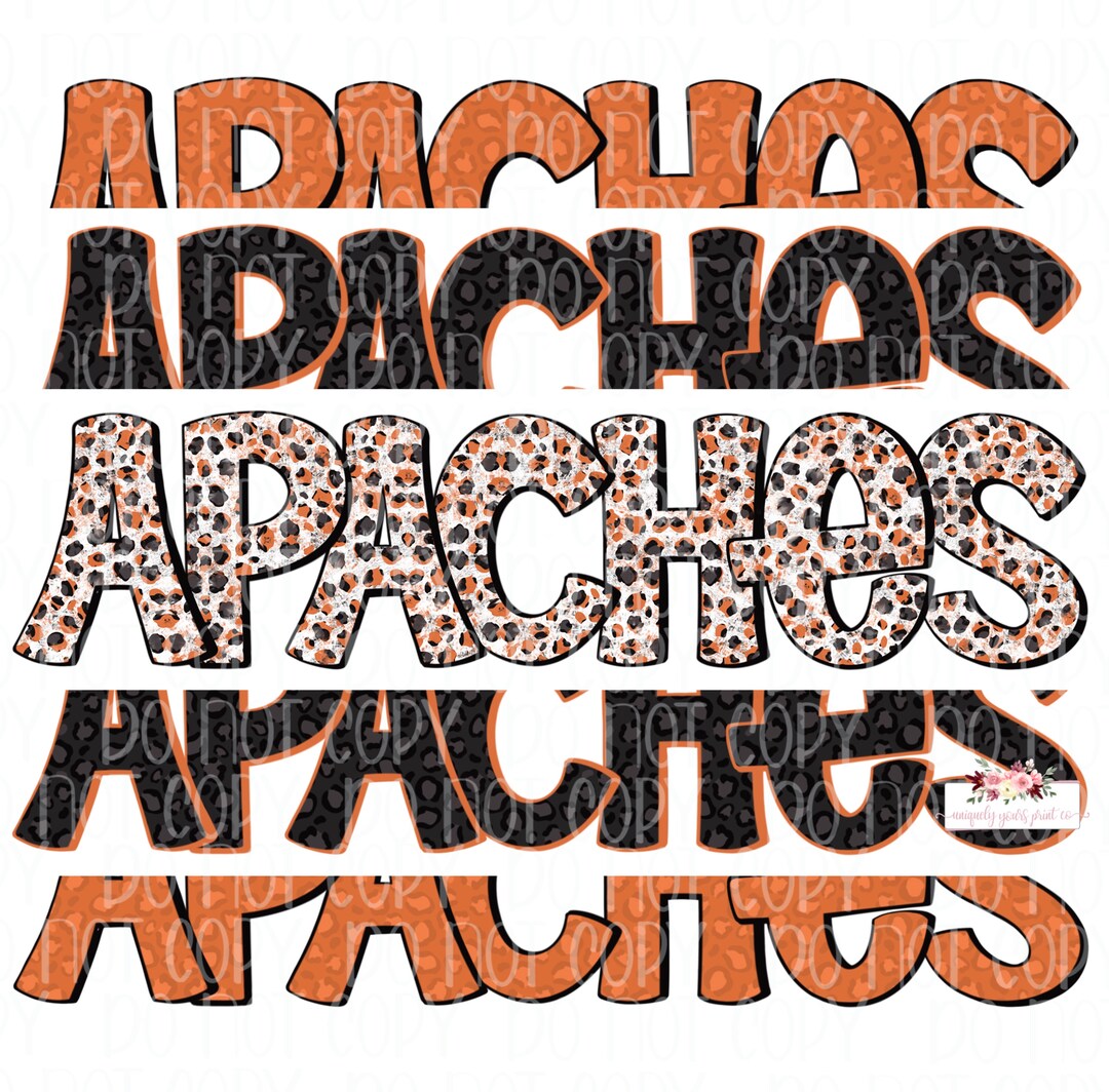Apache Mascot Digital Design | Stacked Cheetah Tie Dye & Leopard ...