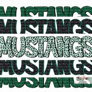 Mustangs Digital Design Mustang Mascot Stacked Cheetah Tie Dye ...