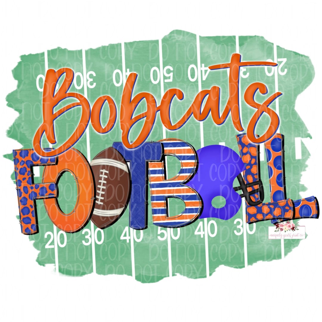Bobcats Orange and Royal Blue Digital Design Download | Football on ...