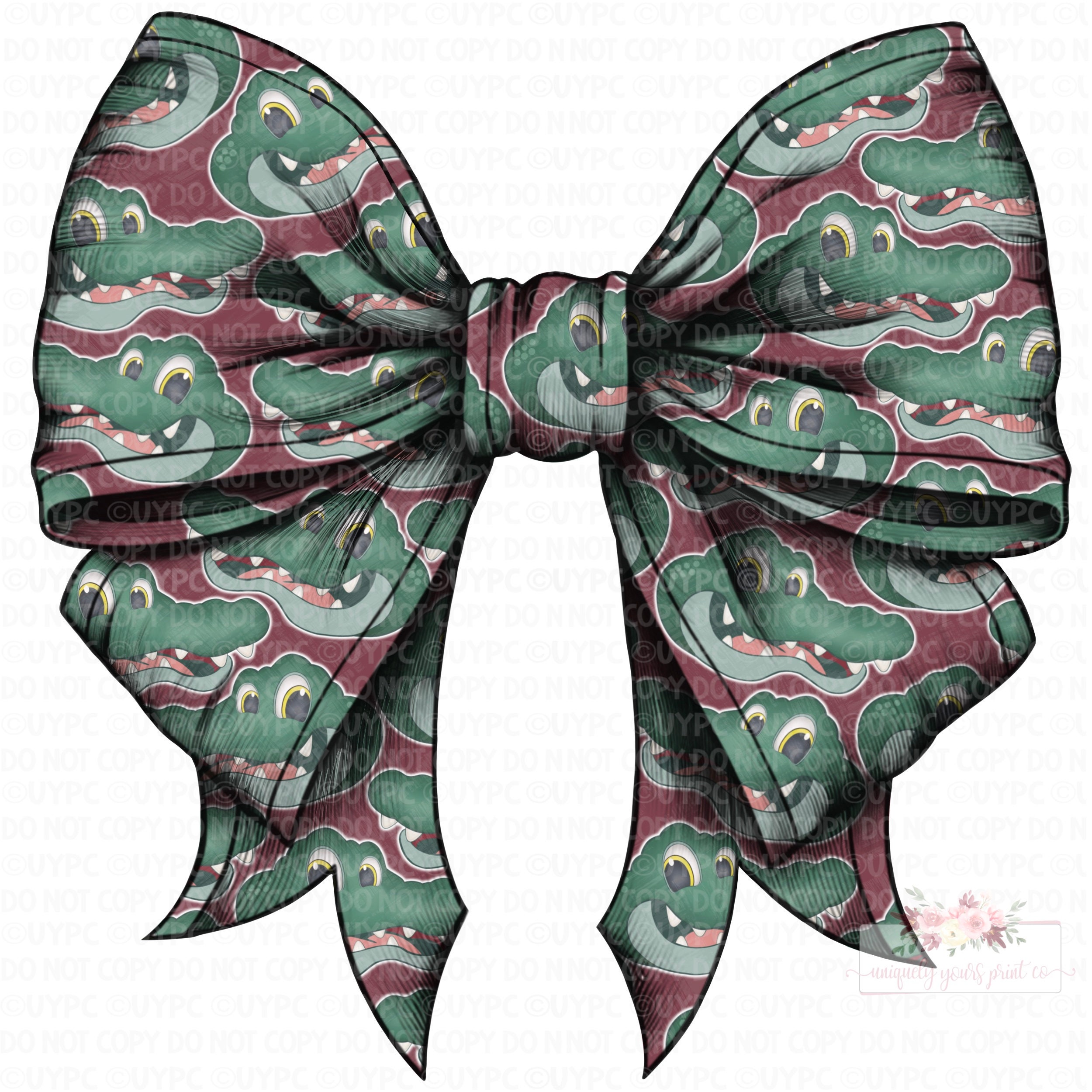 Gator Mascot Coquette Bow Digital Design | Hand Drawn | PNG ...