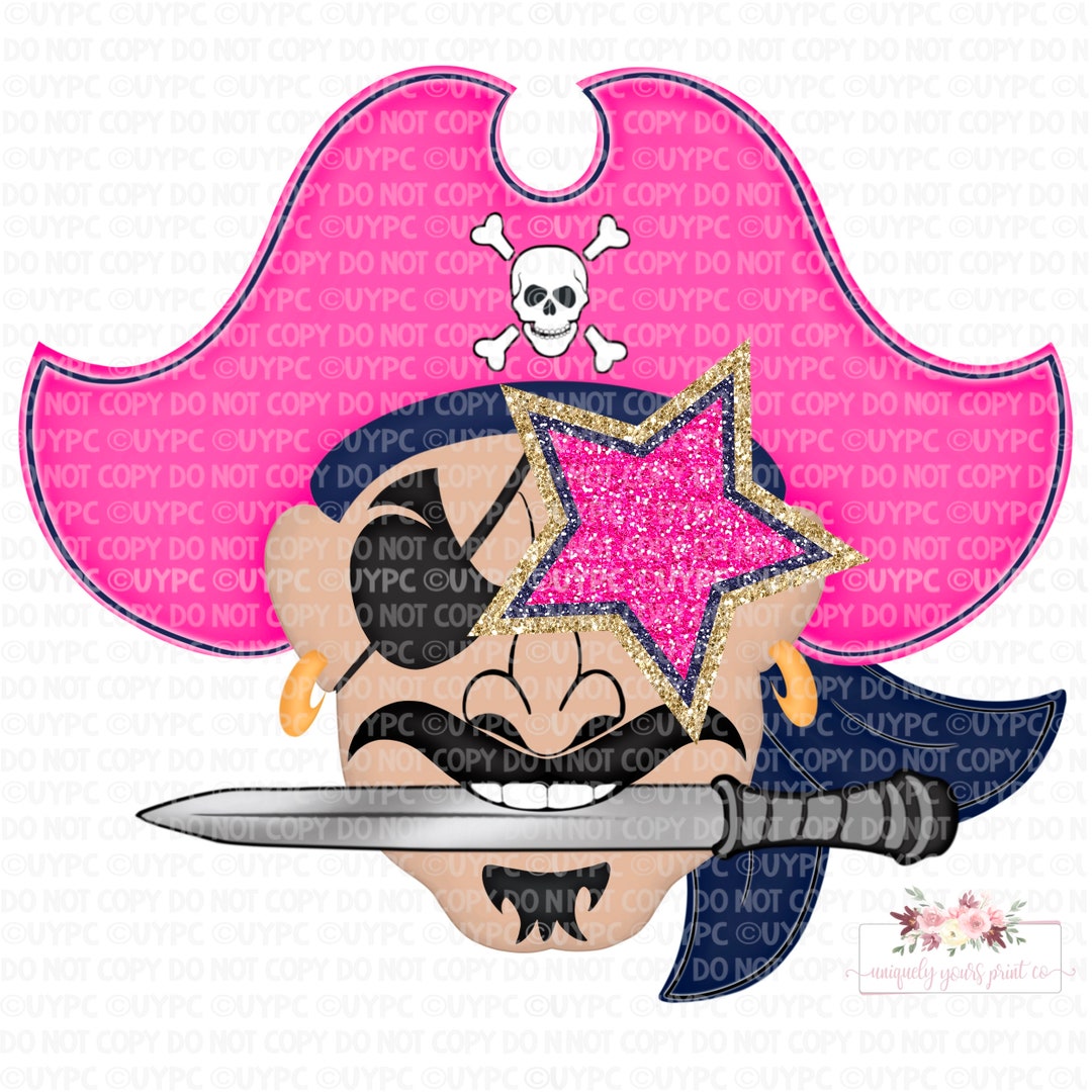 Pirates Pink Navy Gold Preppy Mascot Digital Design | Team Spirit ...