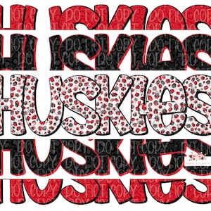 Huskies Digital Design | Printable Huskies Spirit Design | Red Black ...
