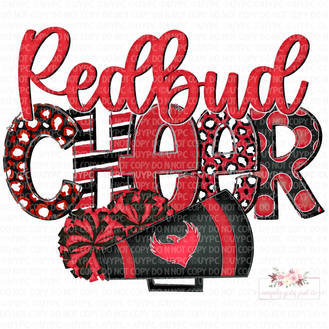 Redbud Phoenix Cheer Digital Design | Hand Drawn | PNG | Sublimation ...