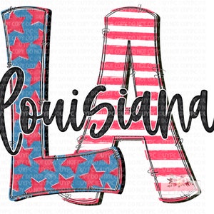 Louisiana Patriotic Digital Design | PNG |instant Download | Hand Drawn ...