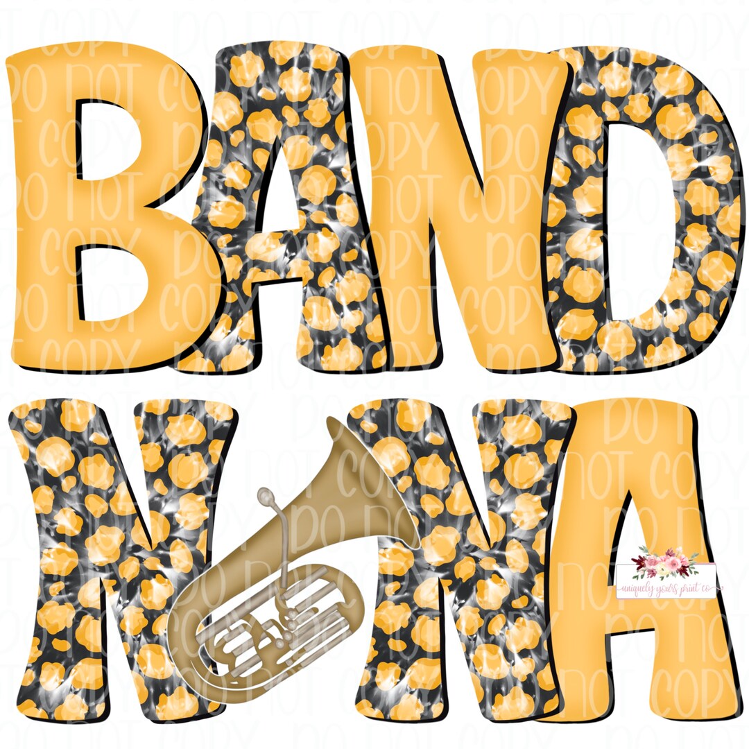 Black & Gold Band Nana Digital Design | Tuba | Cheetah Tie Dye | Hand ...