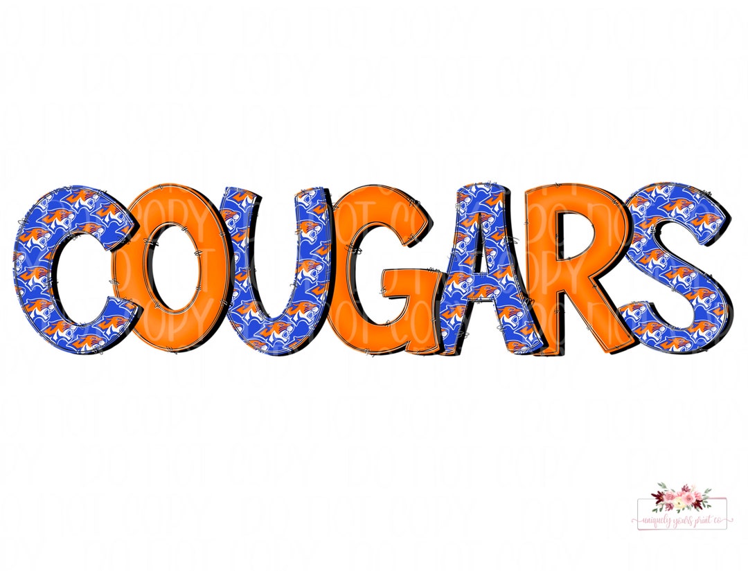 Royal Blue and Orange Cougars Mascot Design (printable PNG) - Etsy