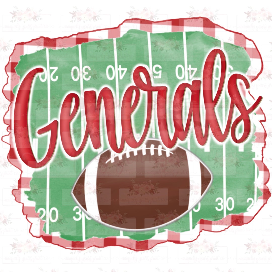 Generals on Checkerboard Football Sublimation Design | Hand Drawn ...