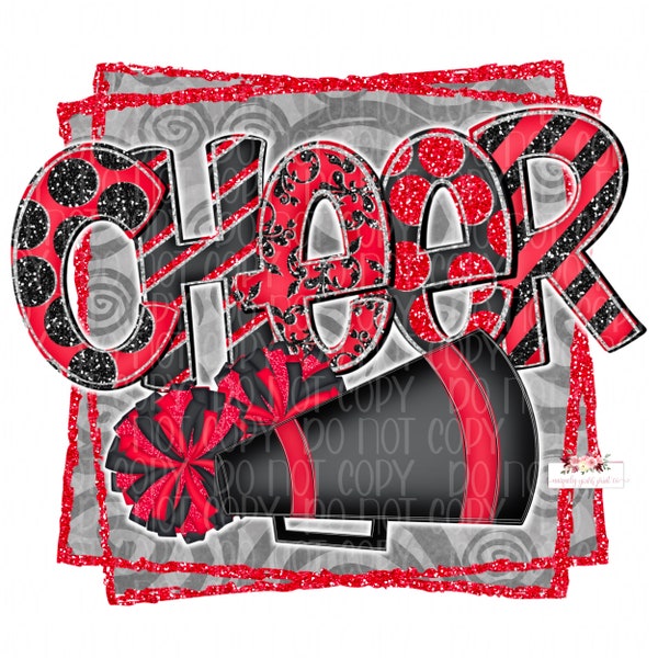 Cheer Red and Black Svg - Etsy