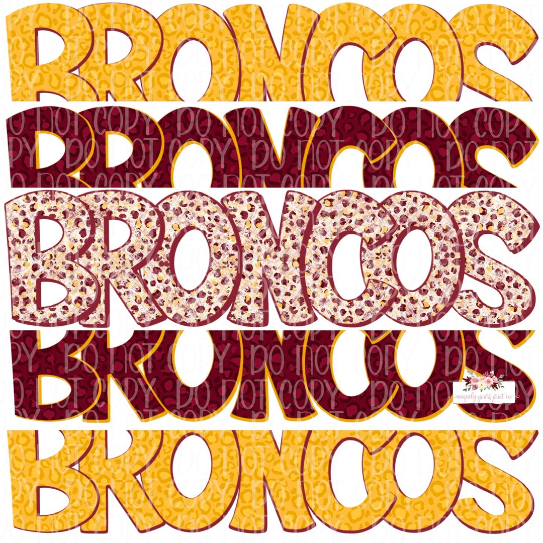 Broncos Digital Design | Broncos School Mascot | Stacked Cheetah Tie ...