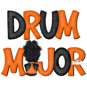 Dark Orange Drum Major Doodle (PNG Digital Download) - Etsy