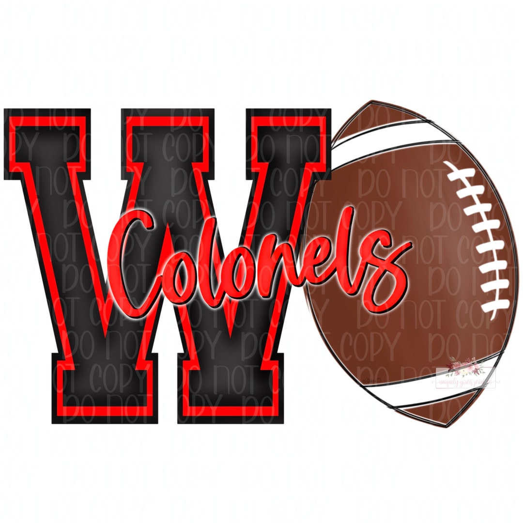 Whitley Colonels Football Digital Design | Red and Black Colonels ...