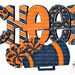 Orange & Navy Cheer PNG | Hand-drawn Sublimation Design (digital ...