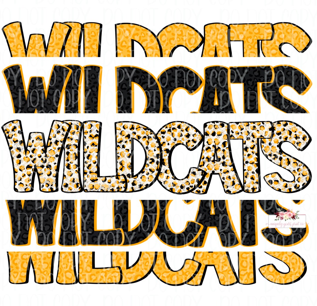 Wildcats Digital Design | Wildcats Mascot | Stacked Cheetah Tie Dye ...