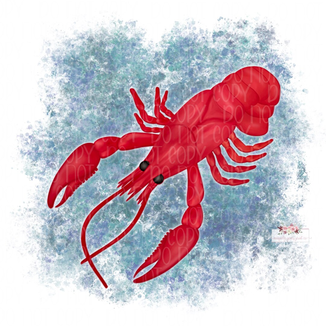 Crawfish Digital Art Download | Watercolor Crawfish | Digital Print ...