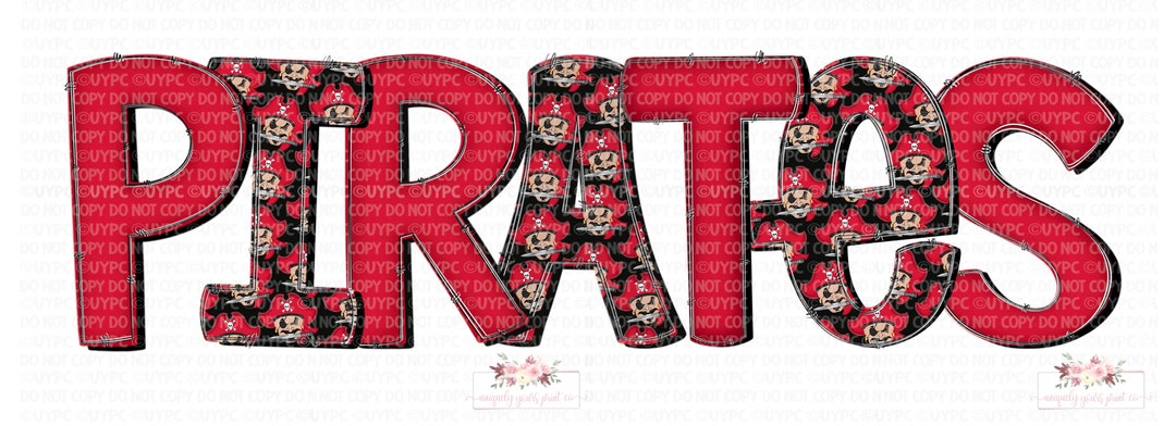 Pirates Digital Design | Pirate Mascot Filled Letters | Instant ...