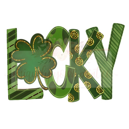St. Patricks Day PNG JPEG Hand Drawn Design Lucky - Etsy