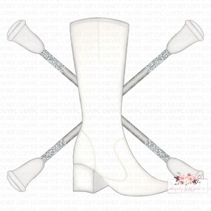Majorette Digital Design | Silver Glitter Cross Batons and Marching ...