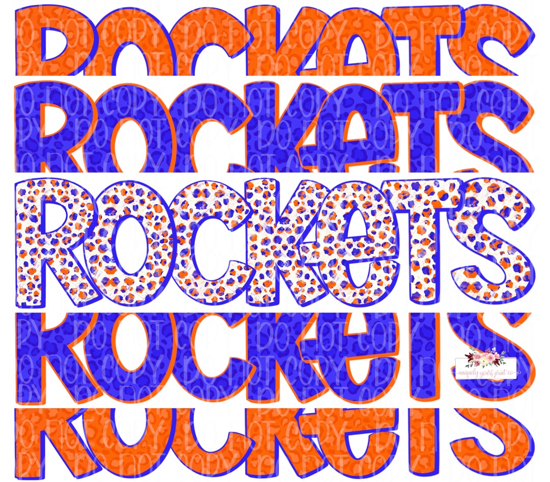 Rockets Digital Design | Royal Blue and Orange Hornets Mascot | Stacked ...