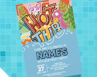Hot Tub Party Invitations - Etsy UK