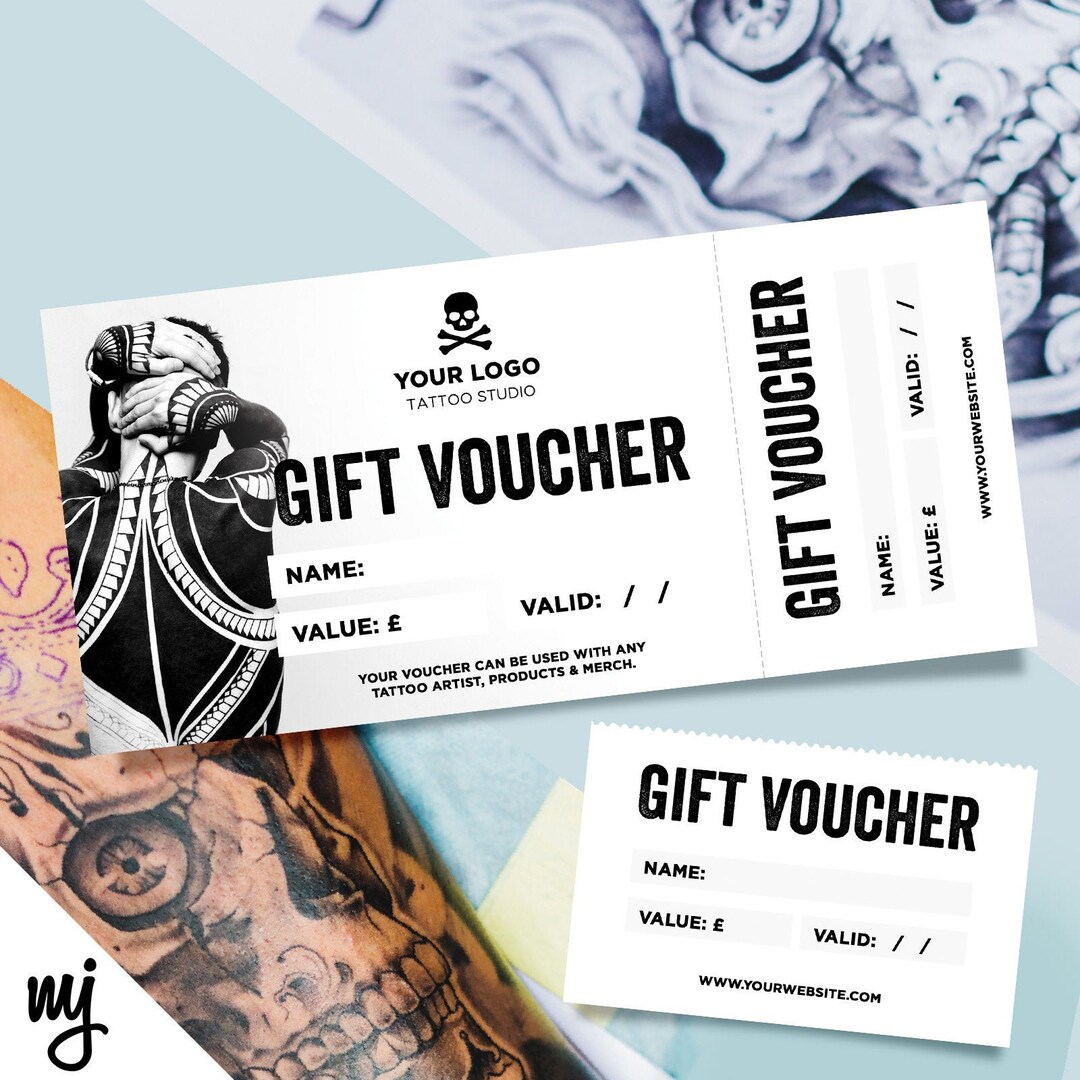 Custom Printed Gift Vouchers | Perforated Stubs | Tattoo Shop Tat ...
