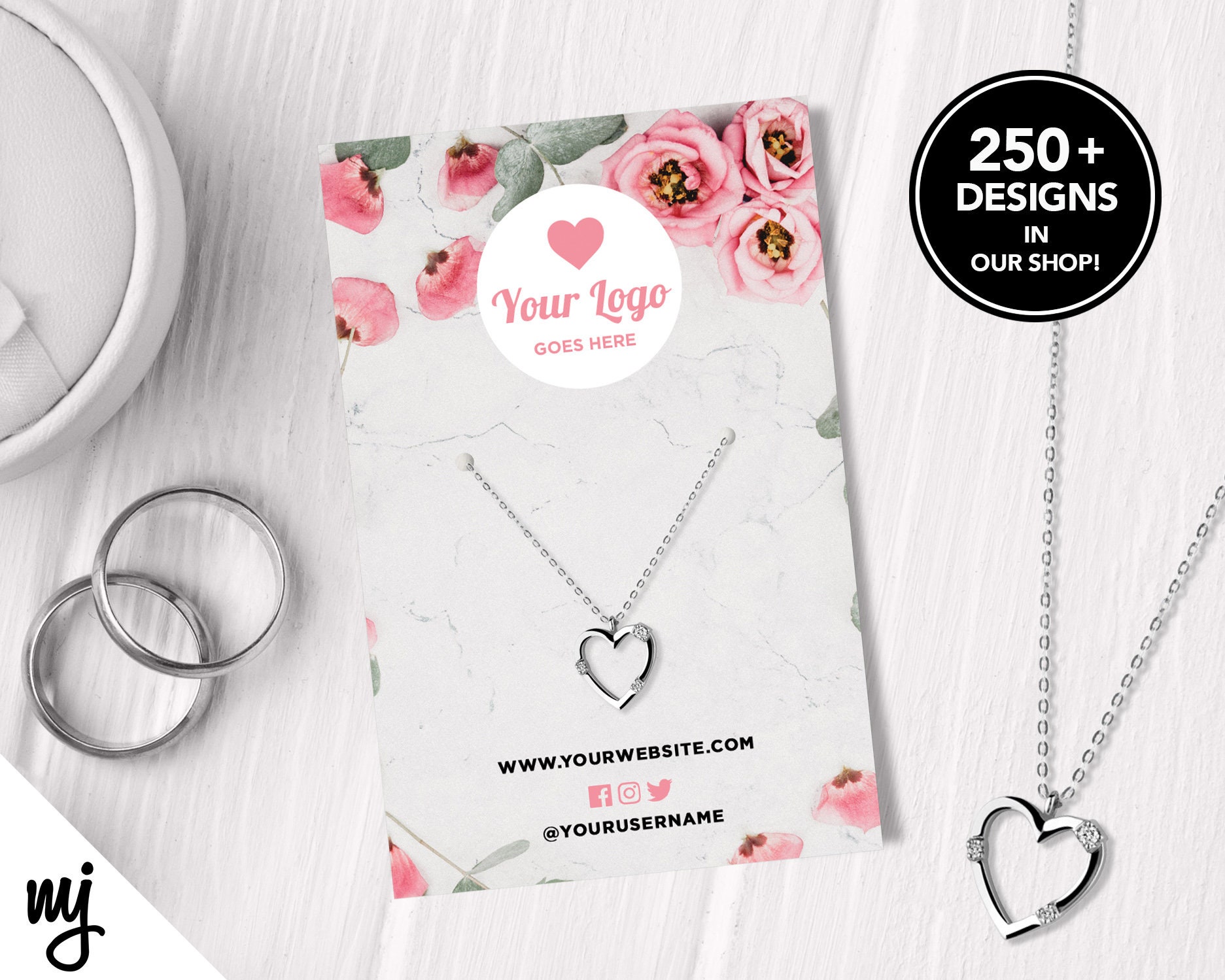 Custom Jewellery Backing Card Printing A6 Size Pink - Etsy UK