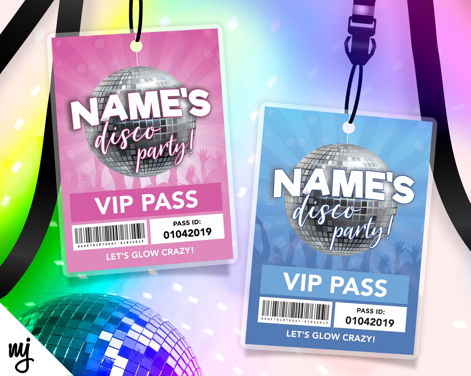 Personalised Disco Music Party Style VIP Pass & Lanyard - Etsy UK