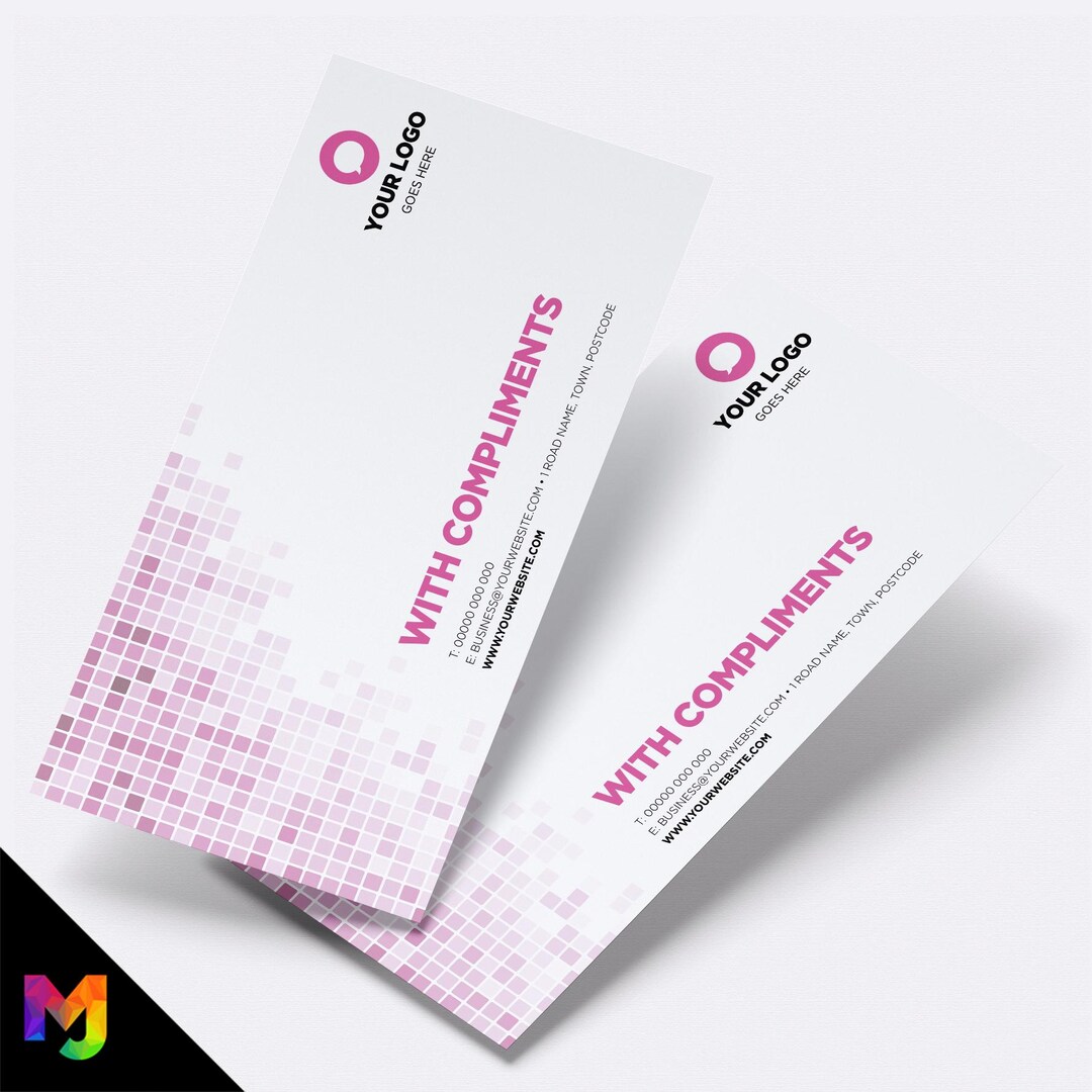 Custom Compliment Slip Printing | Pink Purple Square Pattern Generic ...