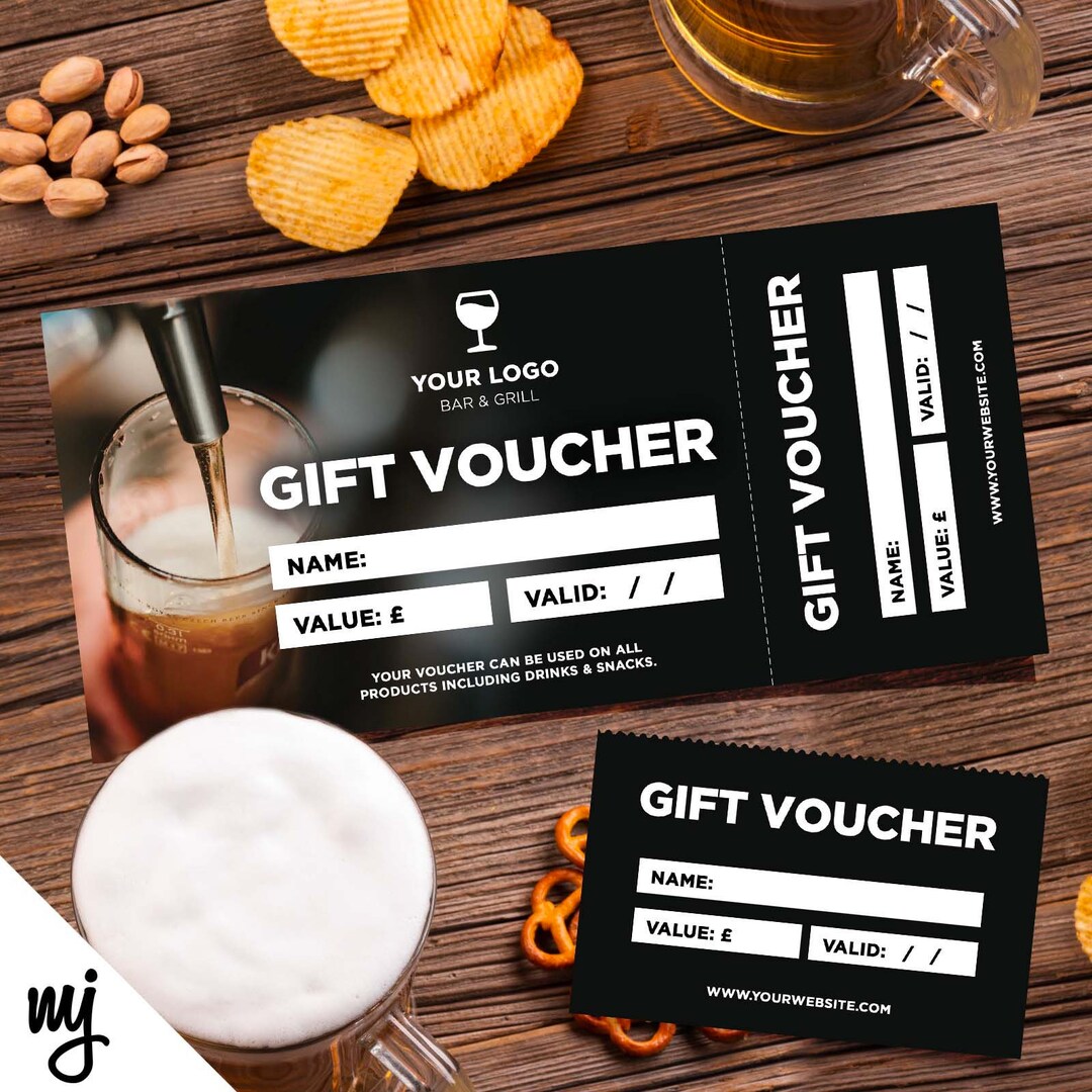 Custom Printed Gift Vouchers | Perforated Stubs | Bar Beer Drinks ...