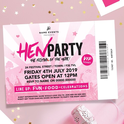 Personalised Hen Night Party Festival Style VIP Pass & Lanyard - Etsy