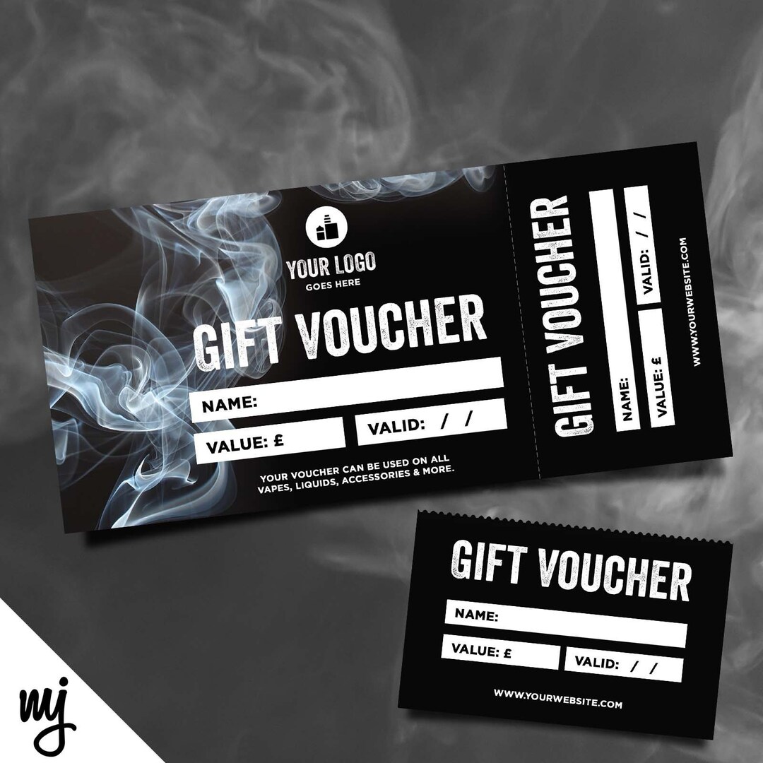 Custom Printed Gift Vouchers Perforated Stubs Vape Shop - Etsy