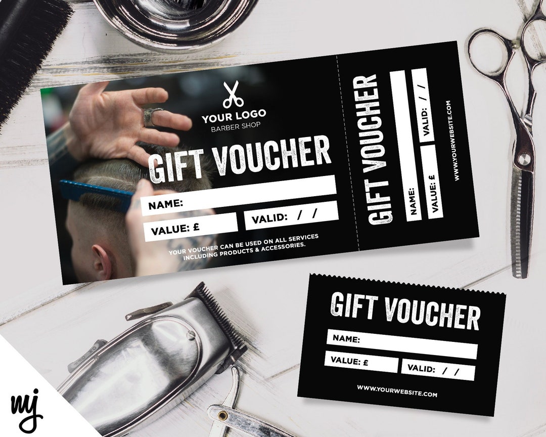 Custom Printed Gift Vouchers | Perforated Stubs | Barber Hairdresser ...
