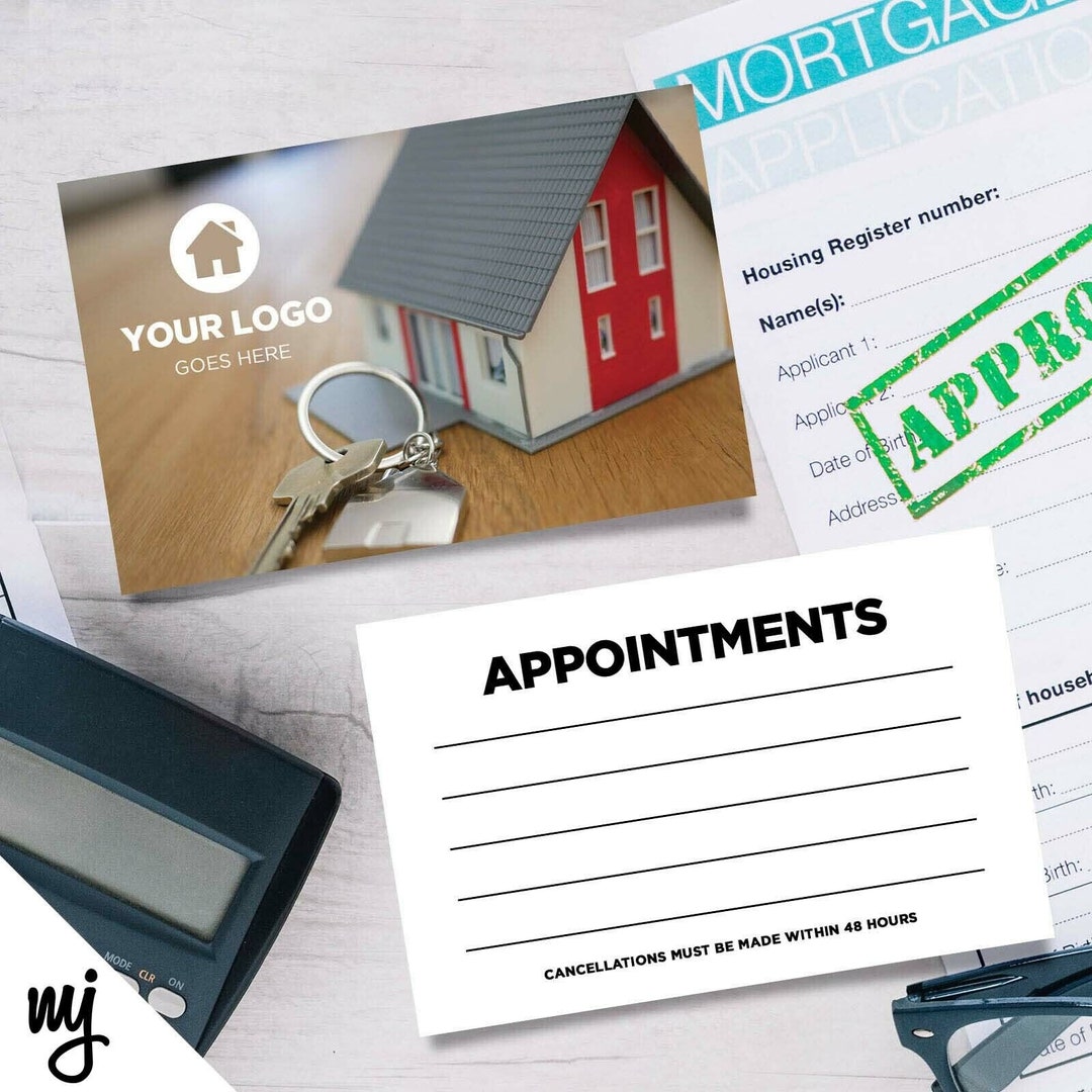 Custom Appointment Card Printing | Estate Agent Property Rent Sales ...