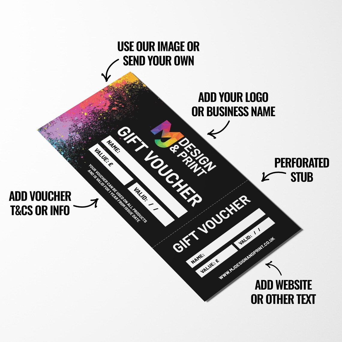 Custom Printed Gift Vouchers | Perforated Stubs | Tattoo Shop Tat ...