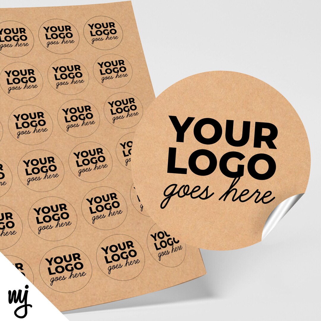 Custom Kraft Round Sticker Label Printing | Add Logo / Text / Info ...