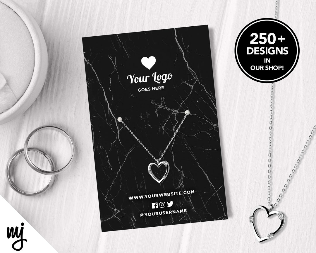 Custom Jewellery Backing Card Printing A6 Size Black - Etsy