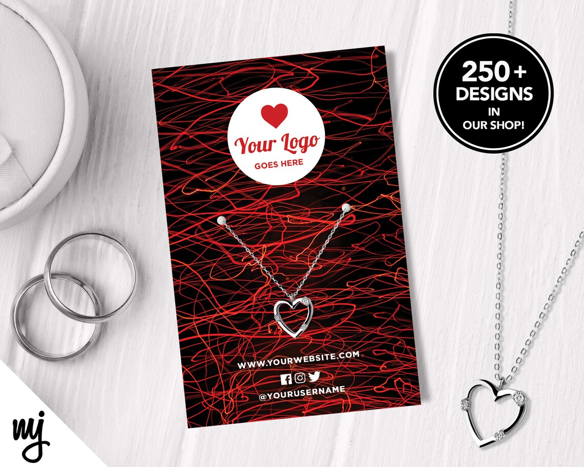 Custom Jewellery Backing Card Printing A6 Size Red Black - Etsy