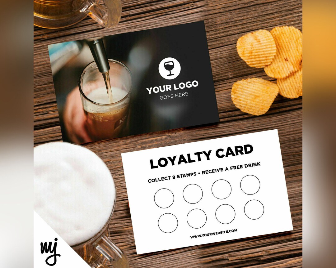 Custom printed loyalty cards Beer / drink / pub / restaurant ...