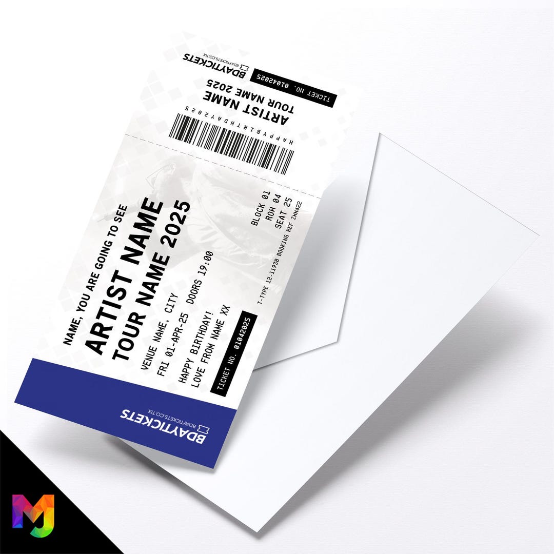 Personalised Mock Gig/concert Ticket Birthday / Christmas Gift | Any ...