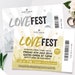 Personalised Lovefest Festival Ticket Style Engagement/wedding - Etsy