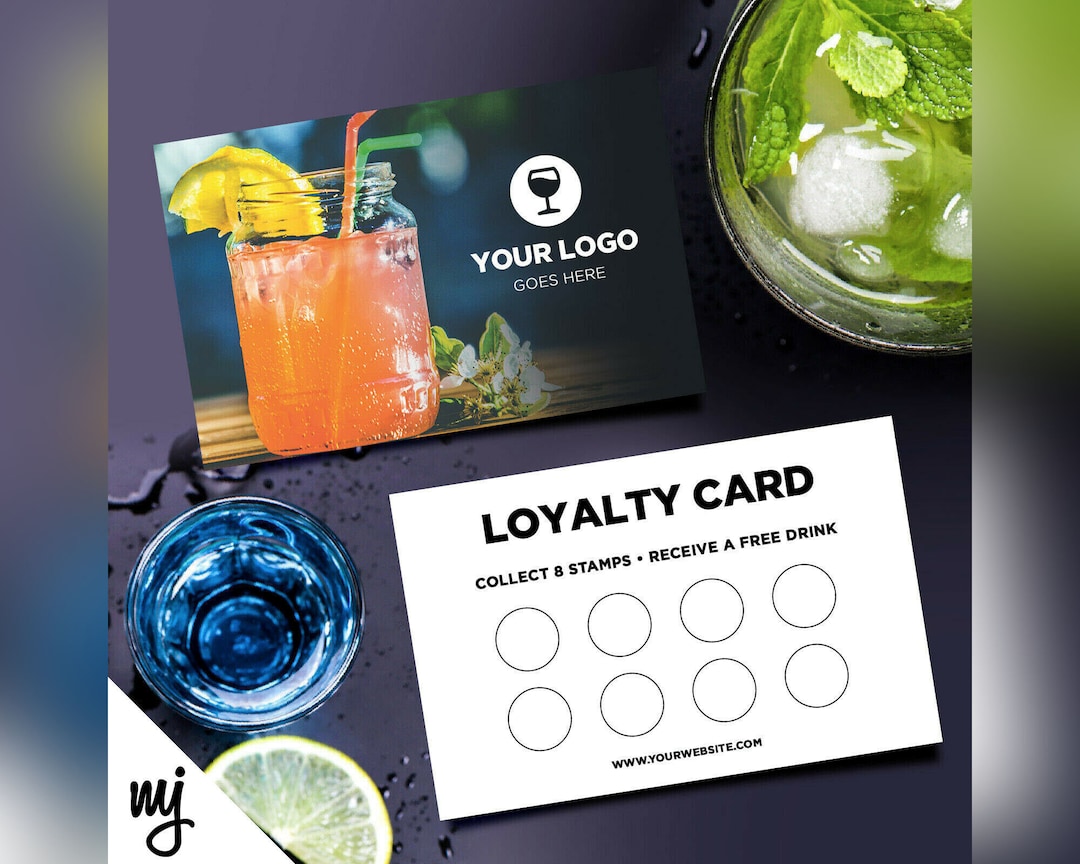 Custom Printed Loyalty Cards Cocktails / Pub / Restaurant / Drinks ...