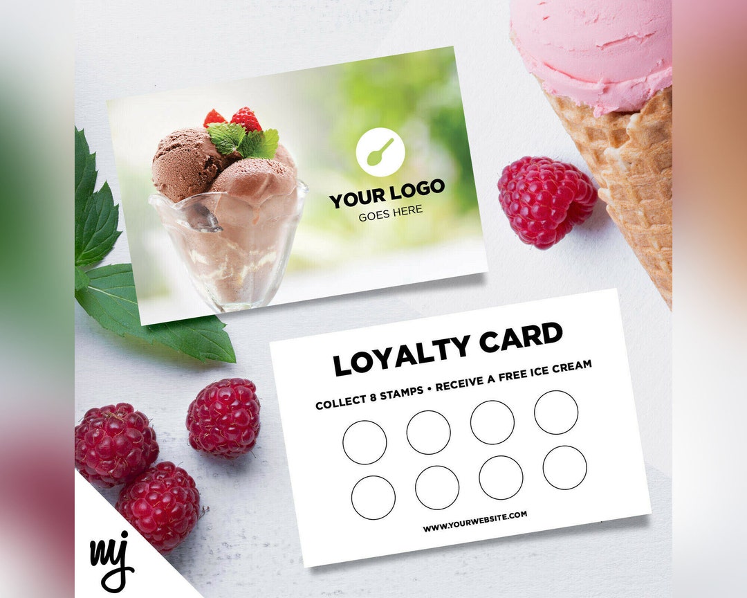 Custom printed loyalty cards Ice cream / desserts / candy / sweet shop ...
