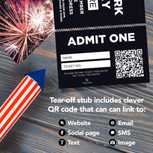 Custom Printed Firework Bonfire Night Tickets | Perforated Stubs | Fire ...