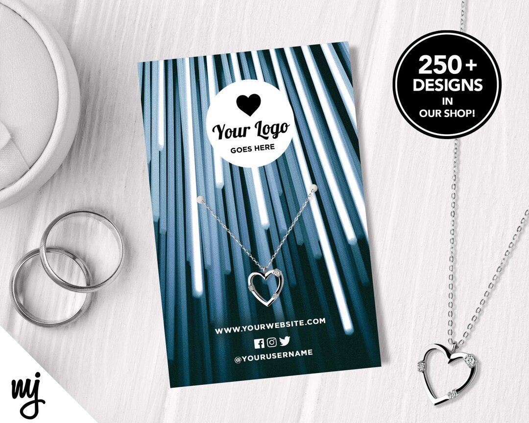 Custom Jewellery Backing Card Printing A6 Size Blue Black - Etsy