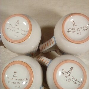 Set of 4 Pedestal Grafia Deruta Coffee Cups Made in Italy - Etsy